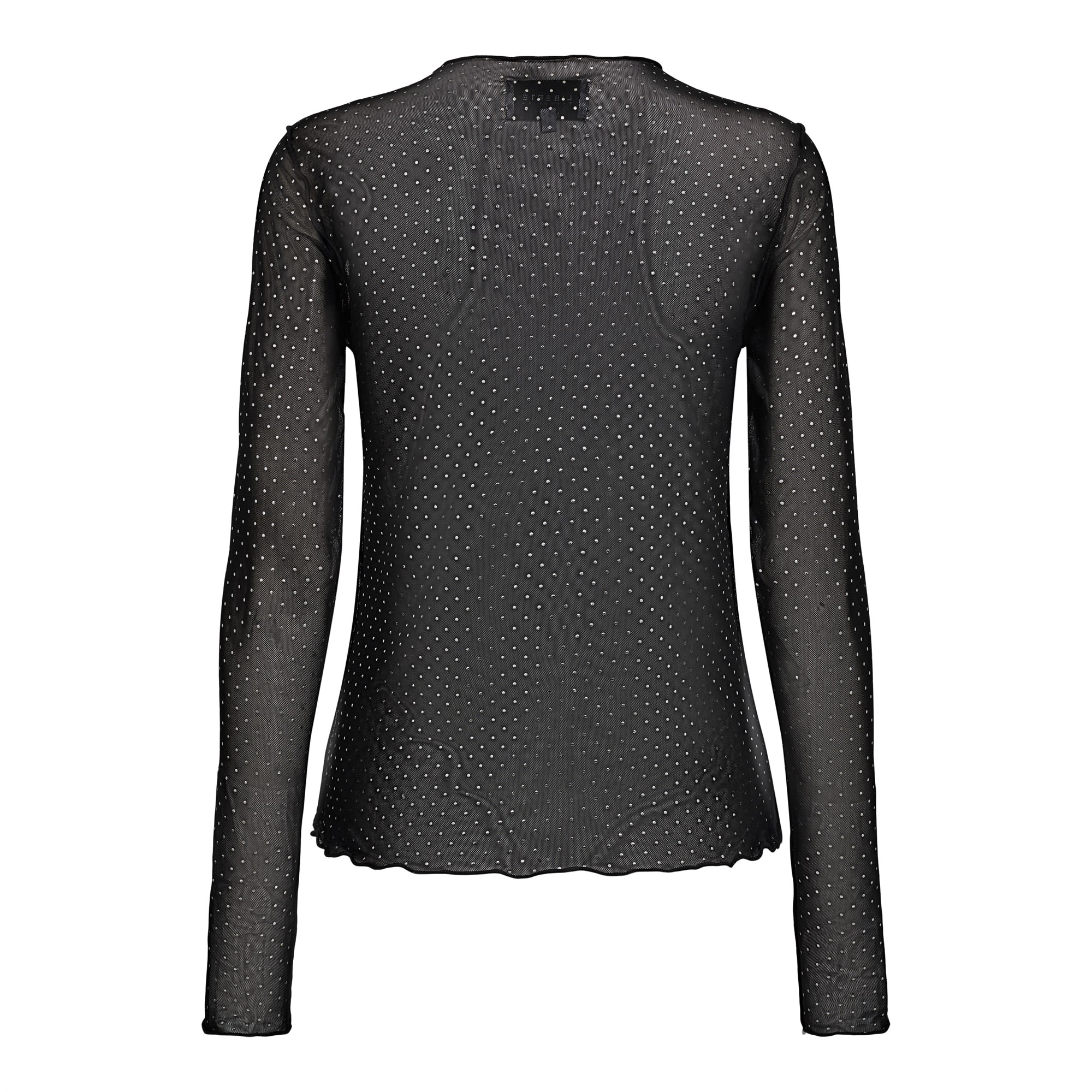 LIBERTÉ - MESH SPARKLE TOP BLACK SILVER FOIL DOT
