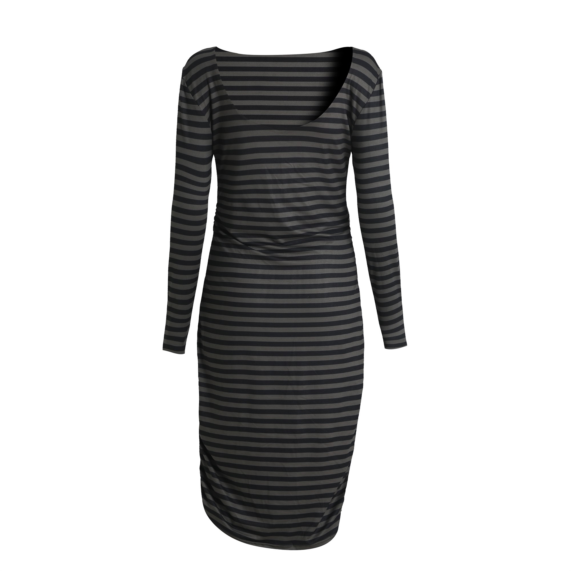 LIBERTÉ - ALMA SS TURN DRESS DARK GREY BLACK STRIPE